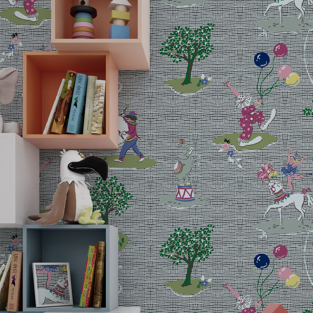 Clowning Around 1950's Wallpaper | DW Bespoke Studios – Designer ...