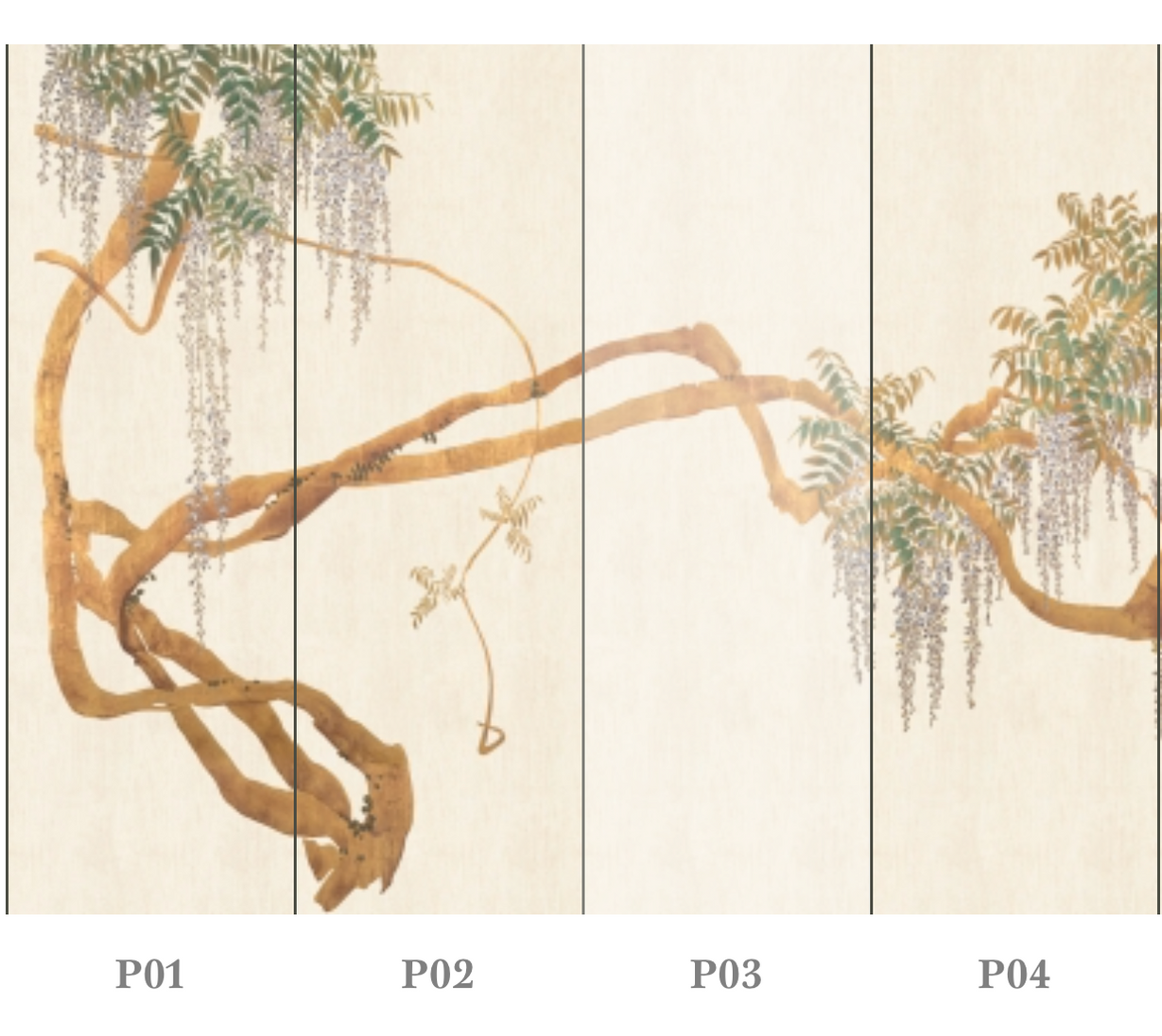 Edo Wisteria Pale Peach Mural | Iksel Luxury Murals – Designer ...