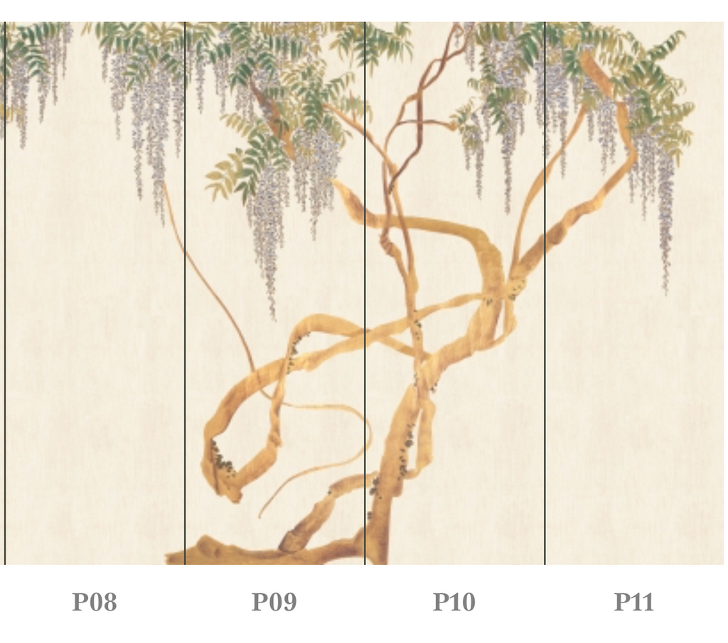Edo Wisteria Pale Peach Mural | Iksel Luxury Murals – Designer ...