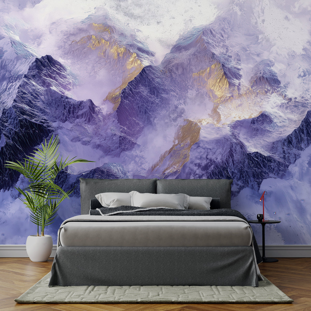 Lavender Mist Peaks Mural (Adrian) Wallcovering | DW Bespoke Studios ...