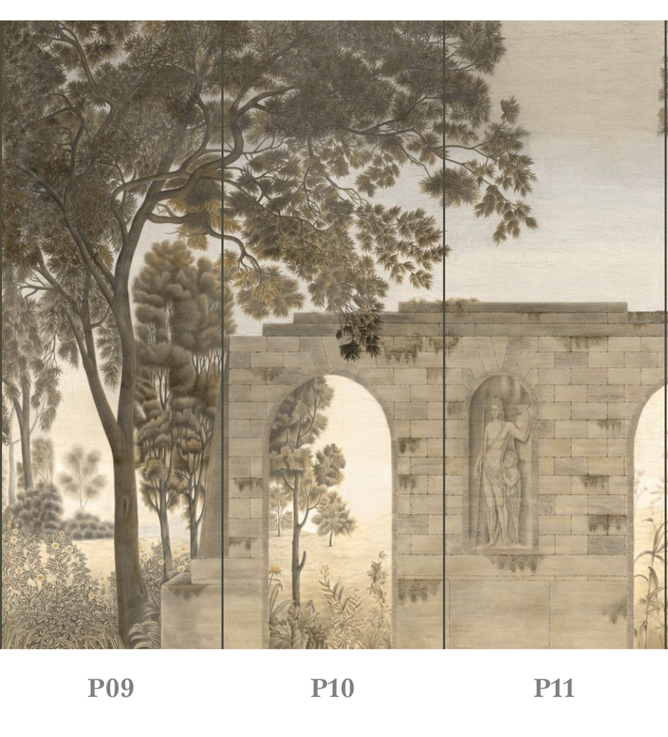 Italian Panoramic Sepia Tones Mural | Iksel Luxury Murals – Designer ...