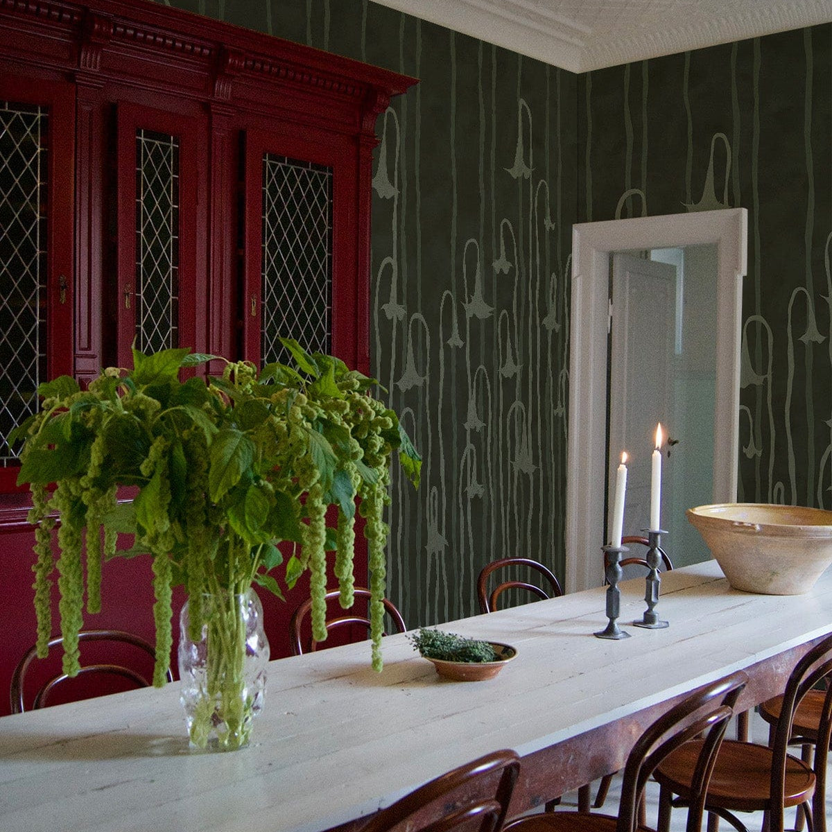 Bellflower - Green Mural | Belarte Studio – Designer Wallcoverings and ...