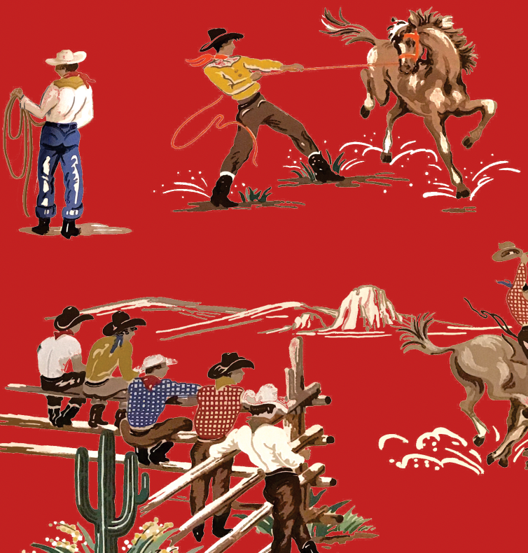 The Original Yeeha 1950's Cowboy - Red Baron Wallcovering | DW Bespoke ...