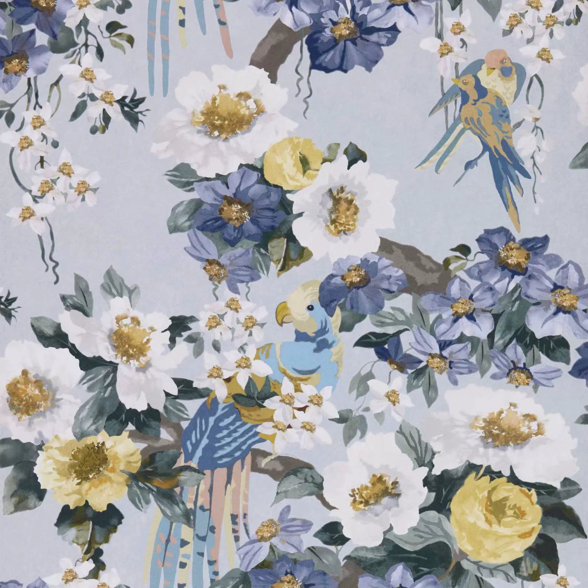 Floral Serenade Sky Blue Wallcovering by Phillipe Romano – Designer ...