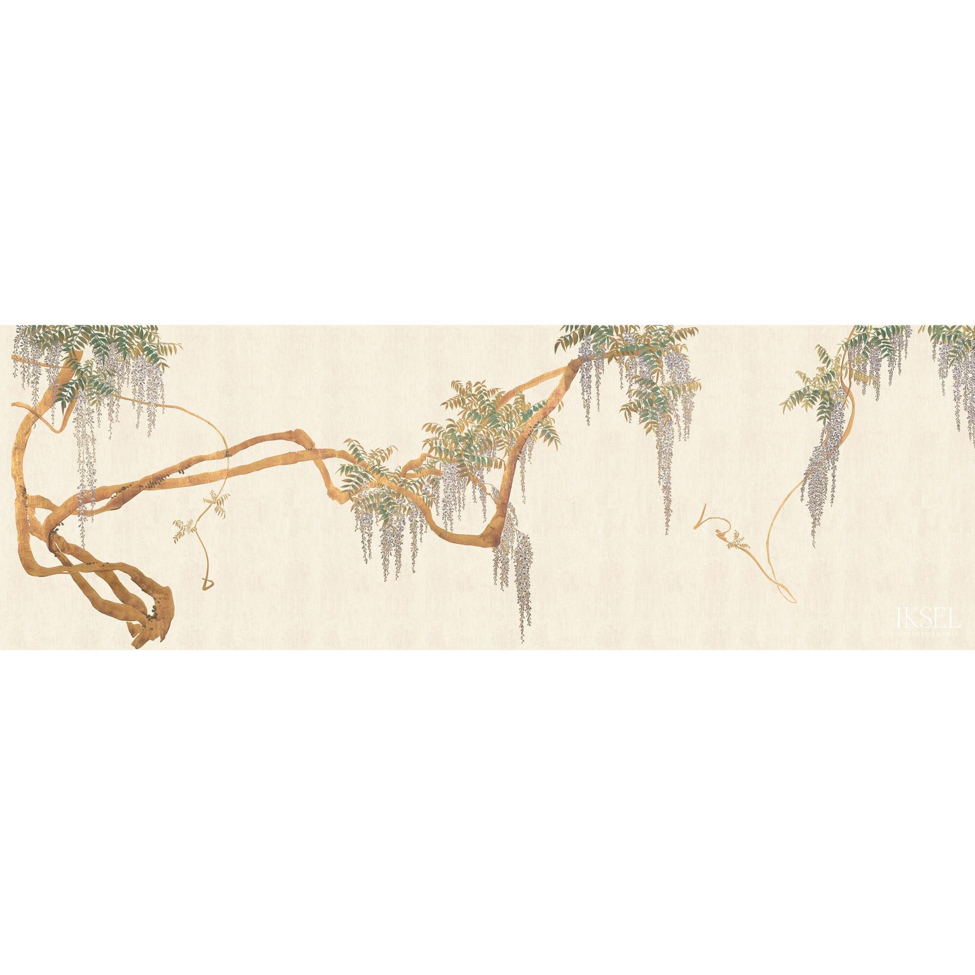 Edo Wisteria Pale Peach Mural | Iksel Luxury Murals – Designer ...