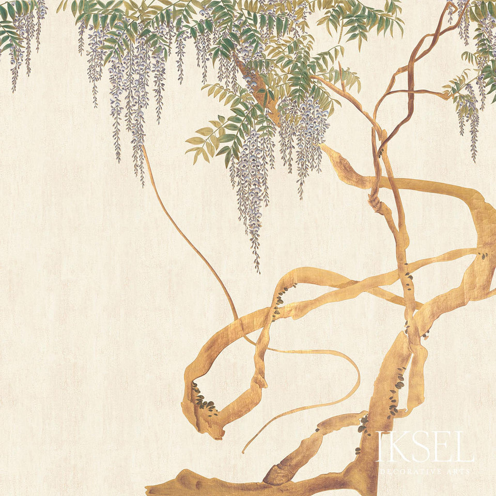 Edo Wisteria Pale Peach Mural | Iksel Luxury Murals – Designer ...