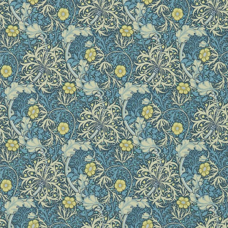 Morris Seaweed Wallpaper Woad Ink | William Morris – Designer ...