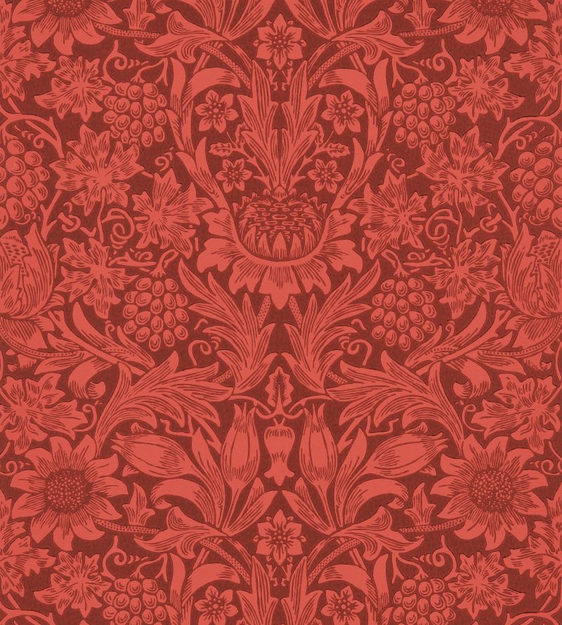 Sunflower Wallpaper Red | William Morris – Designer Wallcoverings and ...