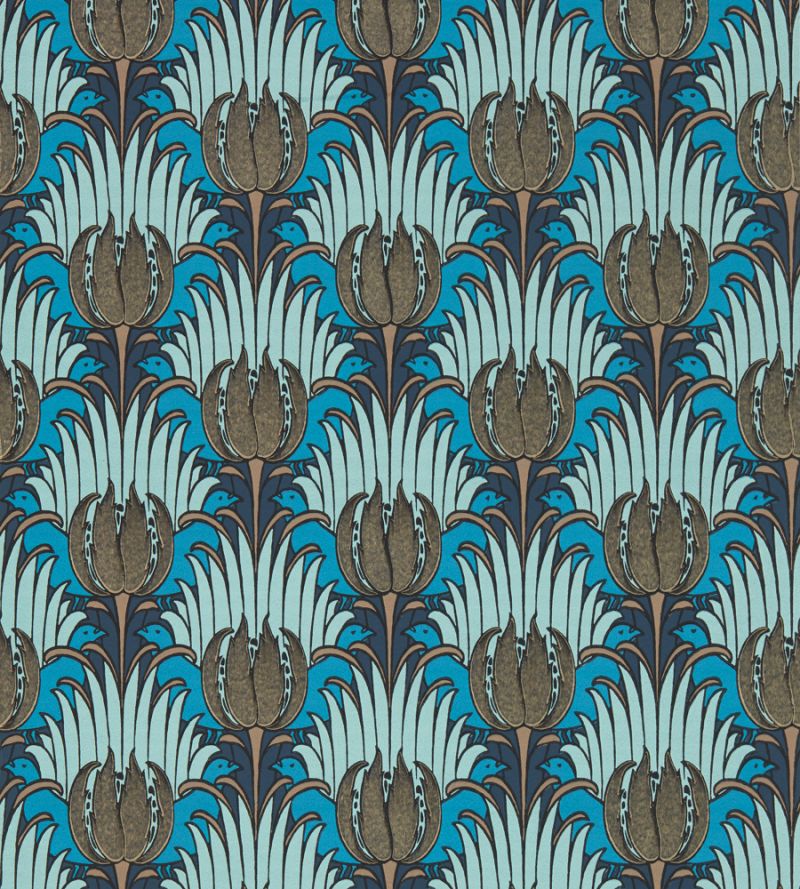 Tulip & Bird Wallpaper Seafoam Opal | William Morris – Designer ...