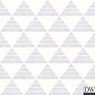 Summit Light Grey Triangle Wallpaper – Designer Wallcoverings and Fabrics