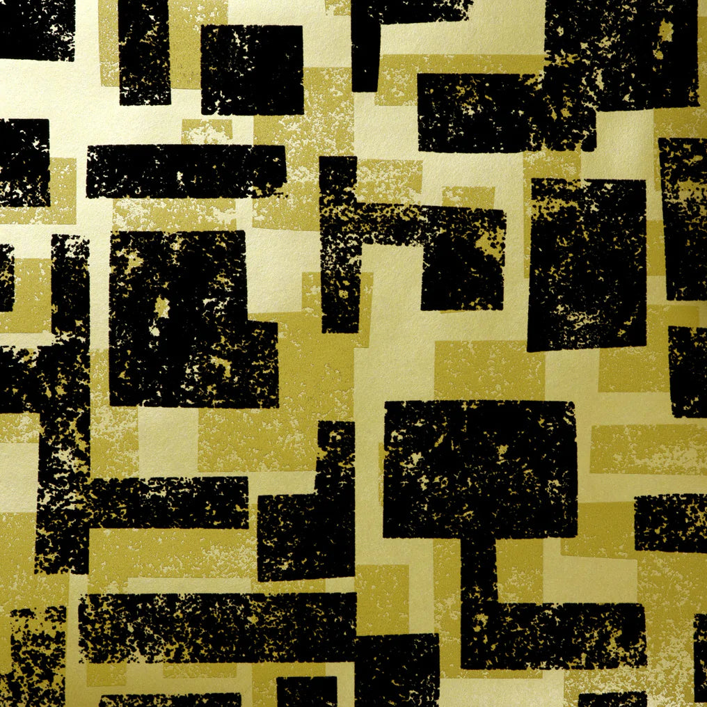 Sadie's Retro Block Flocked Velvet Wallpaper – Designer Wallcoverings ...